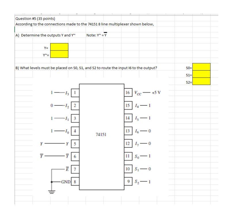Solved Question #5 (35 points) According to the connections | Chegg.com