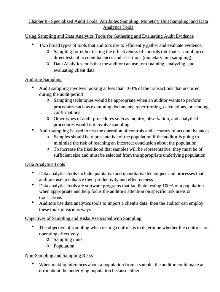 Solved Chapter 8: Specialized Audit Tools: Attributes | Chegg.com