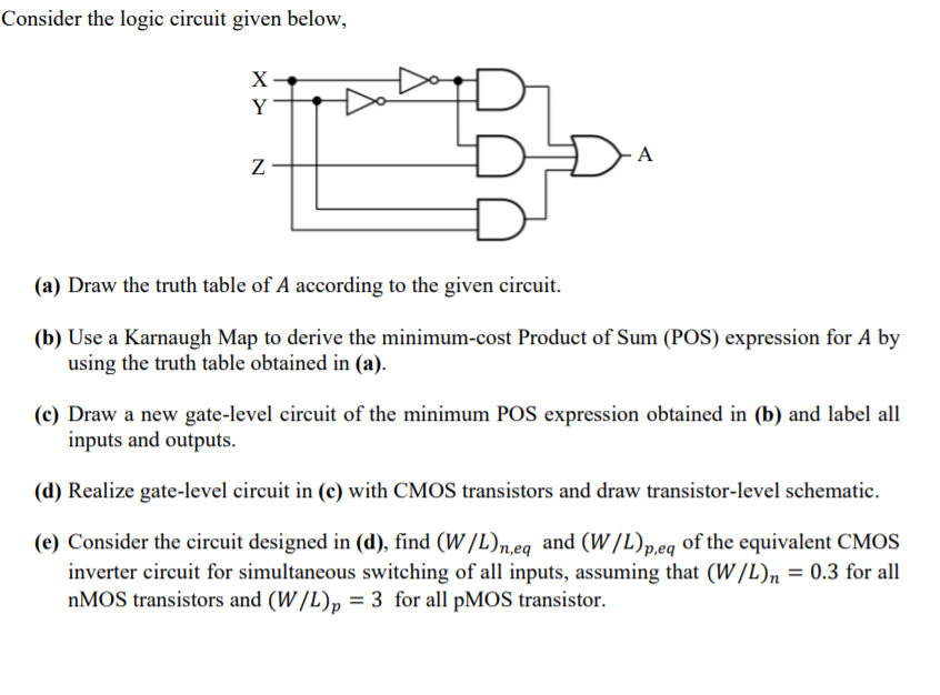 Solved Consider the logic circuit given below, X Y A z (a) | Chegg.com
