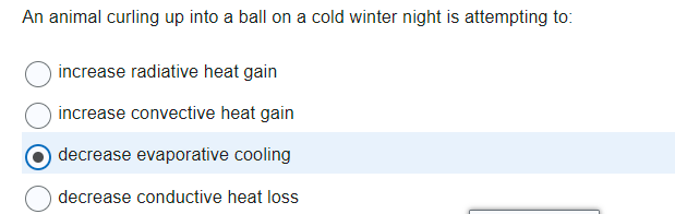 Solved An animal curling up into a ball on a cold winter | Chegg.com