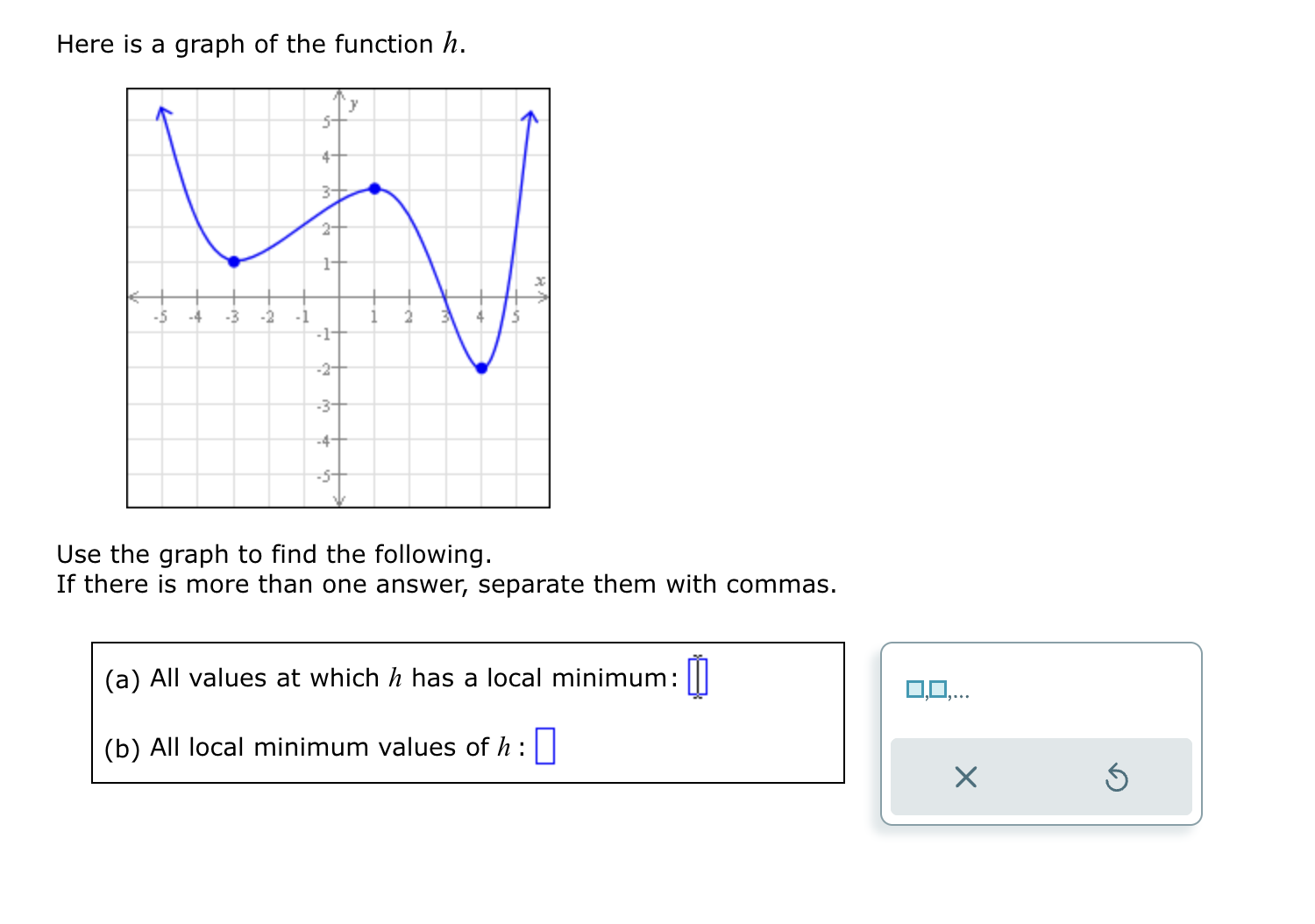 Solved Here is a graph of the function h. Use the graph to | Chegg.com