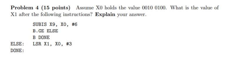 Solved Problem 4 (15 points) Assume X0 holds the value | Chegg.com