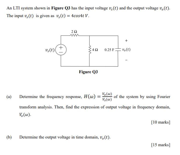 Solved An LTI system shown in Figure Q3 has the input | Chegg.com