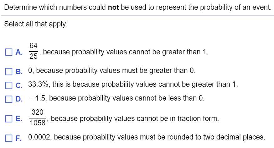 Solved Determine which numbers could not be used to | Chegg.com