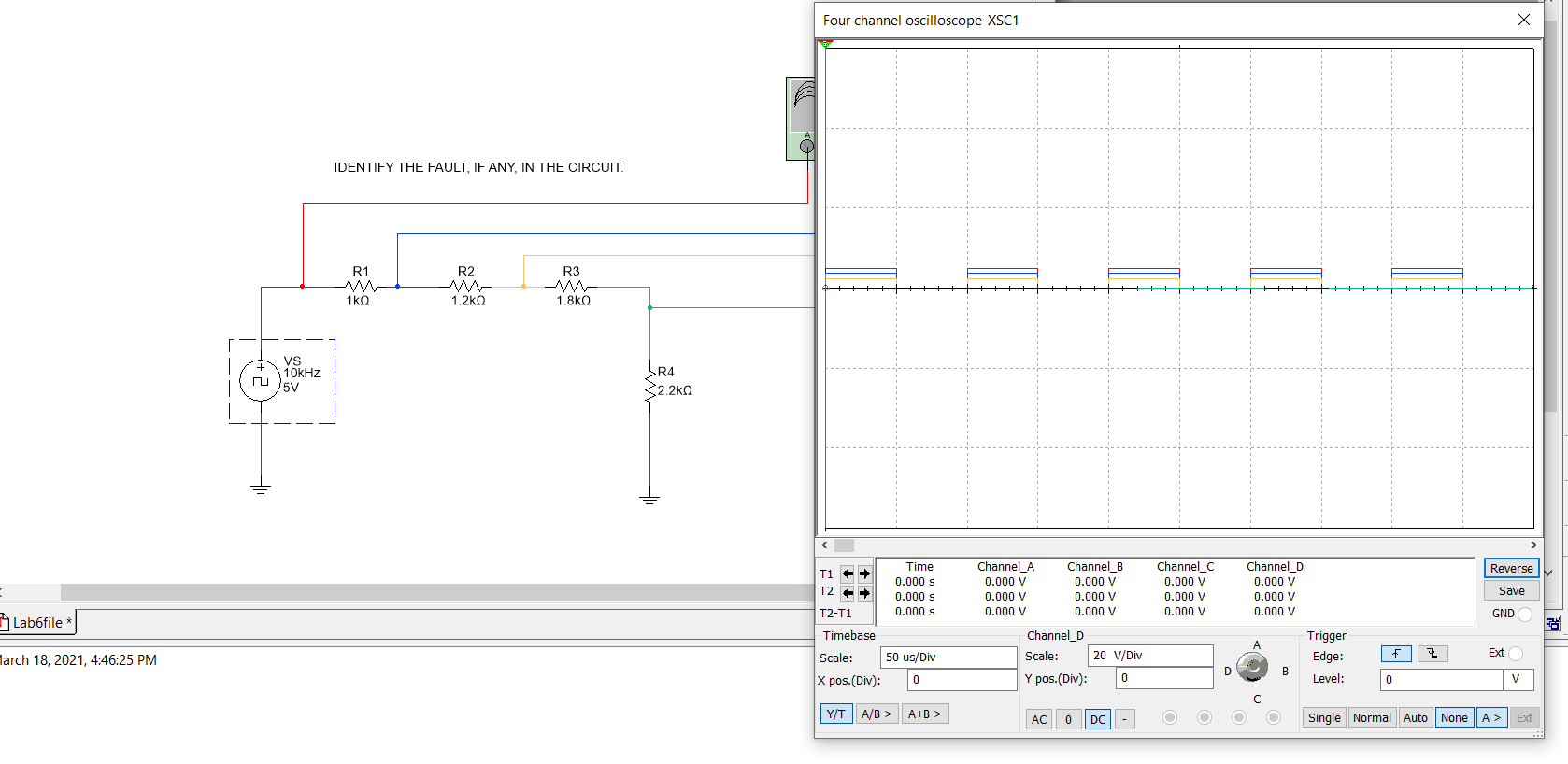 Look at multisim circuit and use oscilloscope to | Chegg.com