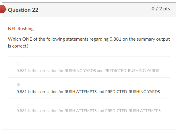 NFL Rushing The graph and the Excel summary output | Chegg.com