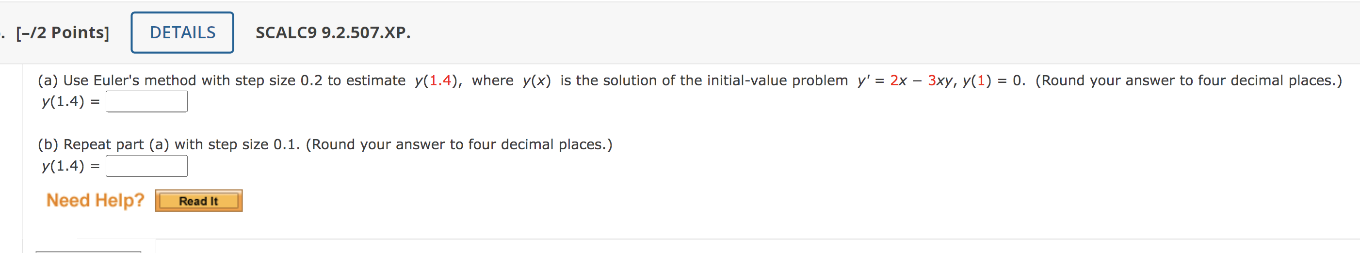 Solved [-/2 Points] SCALC9 9.2.507.XP. (a) Use Euler's | Chegg.com