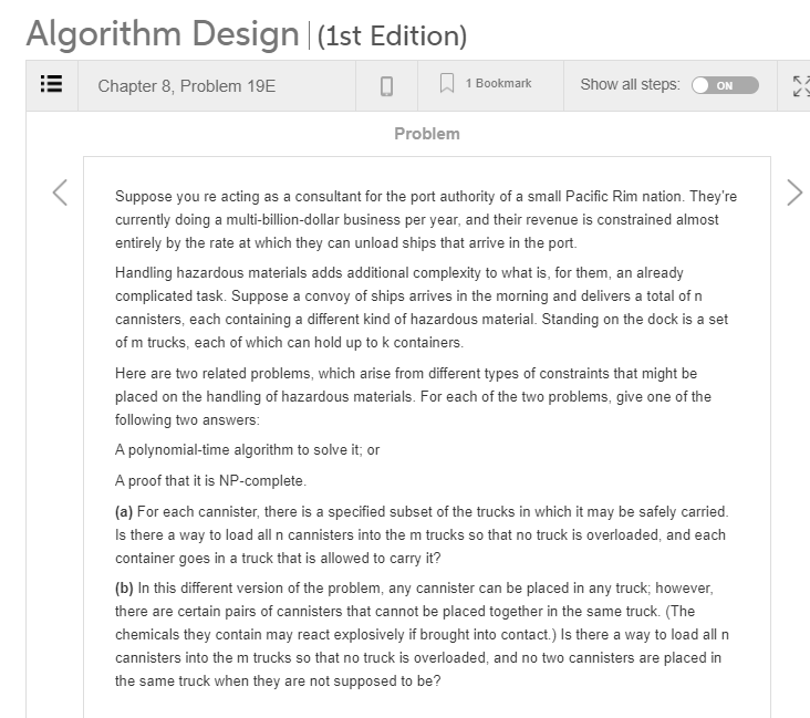 Algorithm Design|(1st Edition) 0 1 Bookmark Chapter | Chegg.com
