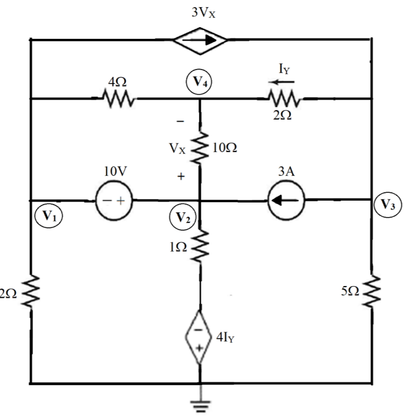 Solved Use nodal analysis to determine the node-matrix | Chegg.com