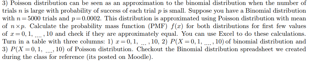 3) Poisson distribution can be seen as an | Chegg.com