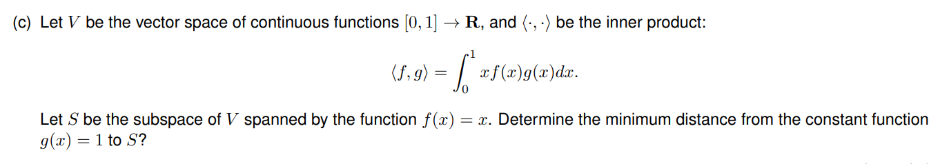 Solved (C) Let V be the vector space of continuous functions | Chegg.com