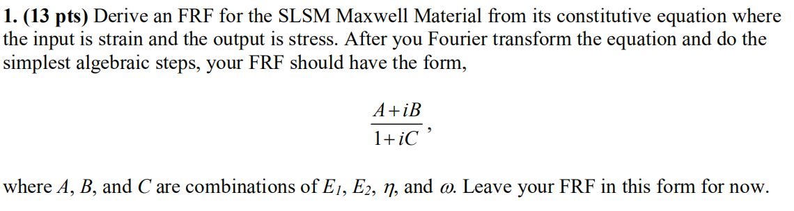 The constitutive relation for Standard Linear Solid | Chegg.com