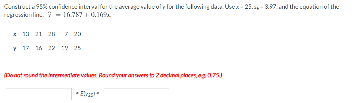Solved Construct a 95% confidence interval for the average | Chegg.com