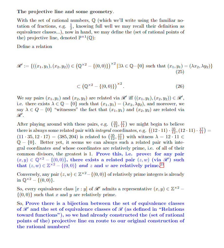 Solved The projective line and some geometry. With the set | Chegg.com