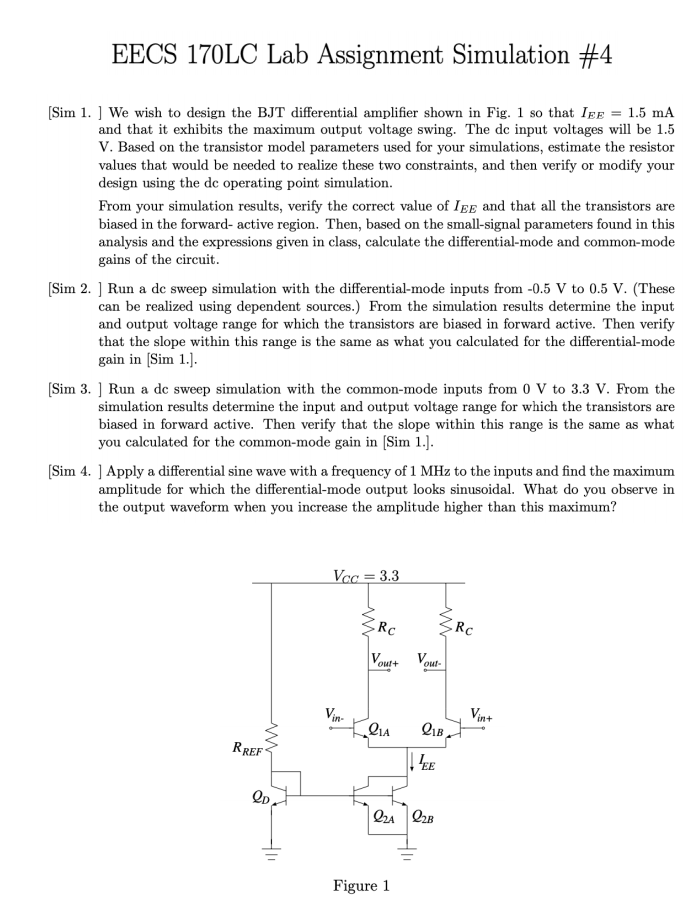 EECS 170LC Lab Assignment Simulation #4 [Sim 1. ] We | Chegg.com
