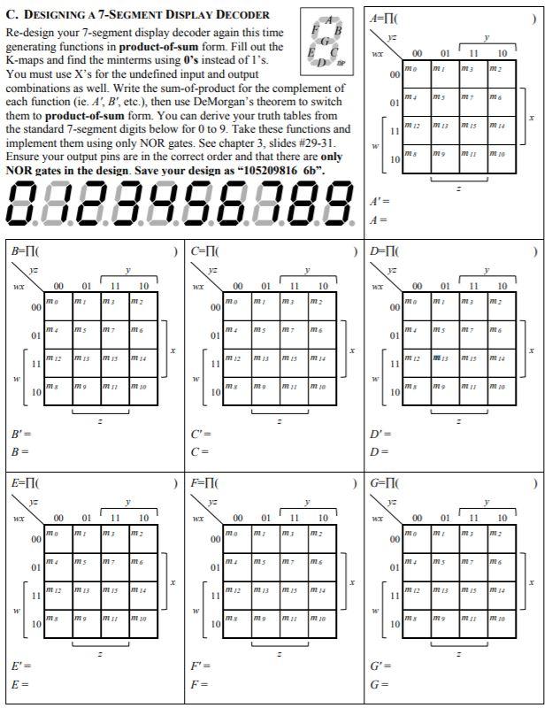 Solved 4-110 00 01 10 11 nt 3 n 00 C. DESIGNING A 7-SEGMENT | Chegg.com
