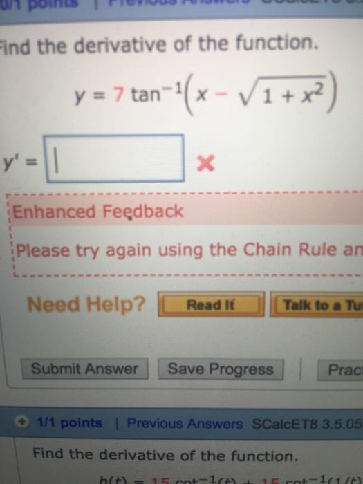 Solved Find the derivative of the function. y (tan-1(8x))2 | Chegg.com