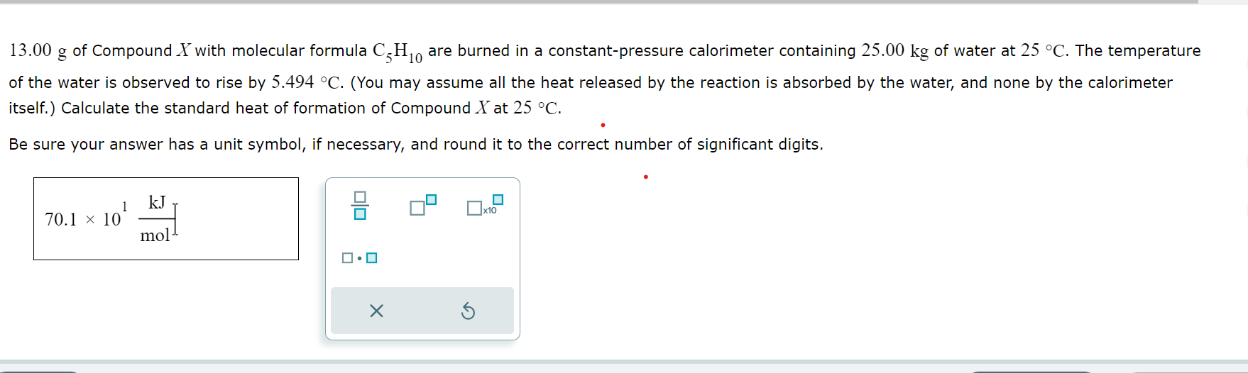 Solved 13.00 g of Compound X with molecular formula C5H10 | Chegg.com