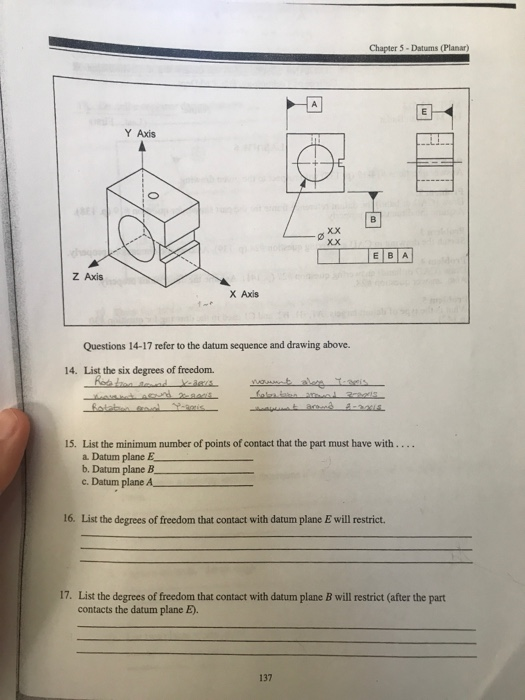Solved Chapter 5 - Datums (Planar) Y Axis Z Axis X Axis | Chegg.com