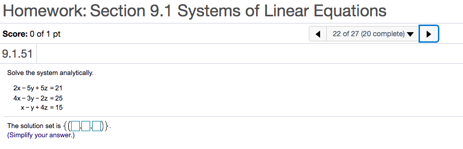 Solved Homework: Section 9.1 Systems of Linear Equations | Chegg.com