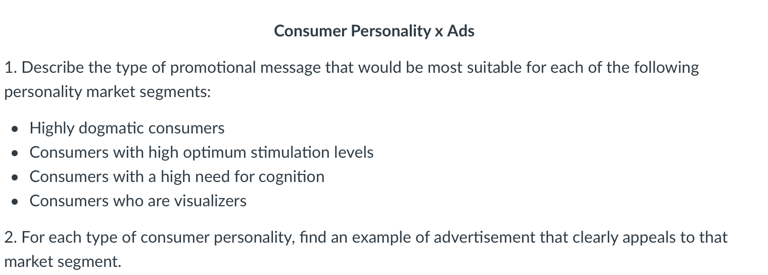 Solved 1. Describe the type of promotional message that | Chegg.com