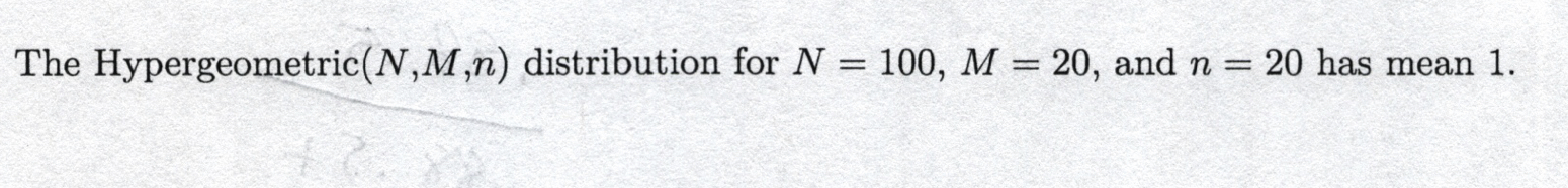 Solved The Hypergeometric (N,M,n) distribution for | Chegg.com
