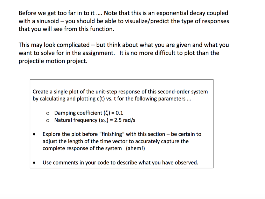 Solved Plot the Unit Step Response of a Second Order System | Chegg.com