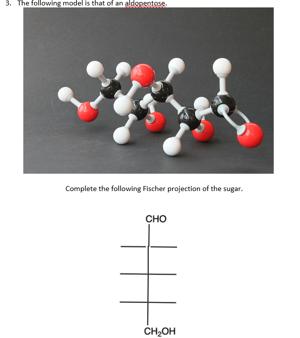 Solved 3. The following model is that of an aldopentose. | Chegg.com