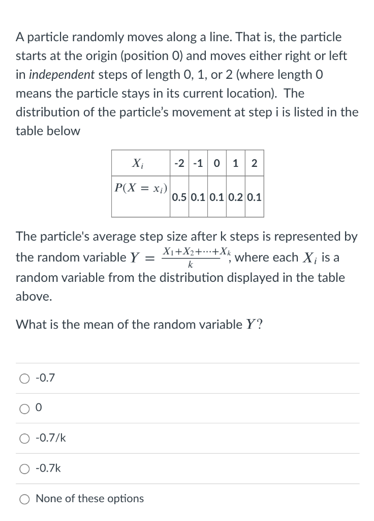 Solved A particle randomly moves along a line. That is, the | Chegg.com