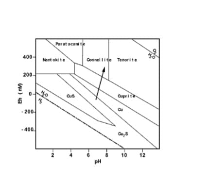The arrow on the following Eh-pH diagram shows a | Chegg.com