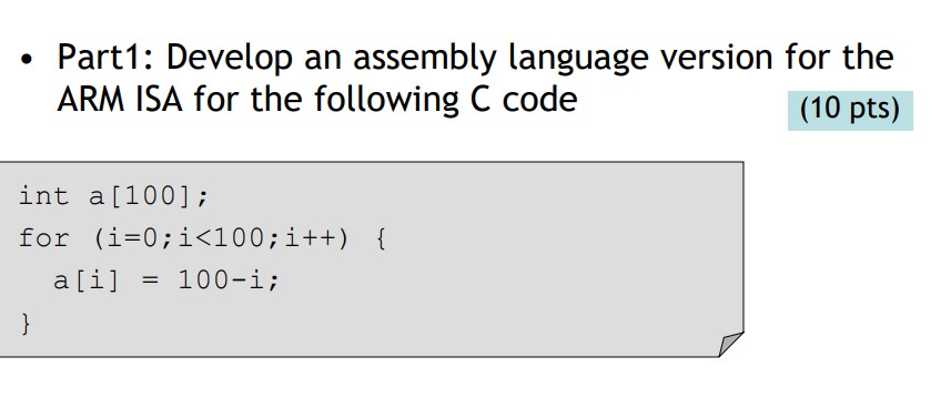 Solved Part1: Develop an assembly language version for the | Chegg.com