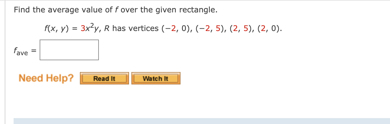 Solved Find the average value of f over the | Chegg.com