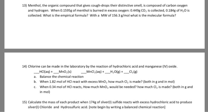 Solved 13) Menthol, the organic compound that gives | Chegg.com