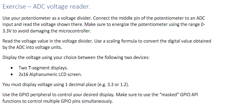 Solved Assignment 3−ADC PeripheralMaterials Required - 1x | Chegg.com