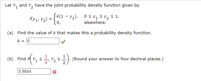 Solved Let Y1 and Y2 have the joint probability density | Chegg.com