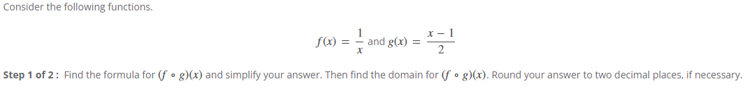 Solved Consider the following functions.f(x)=1x ﻿and | Chegg.com