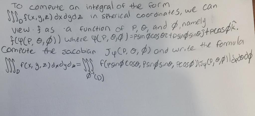 Solved in spherical coordinates compute the Jacobian J 4 (P, | Chegg.com