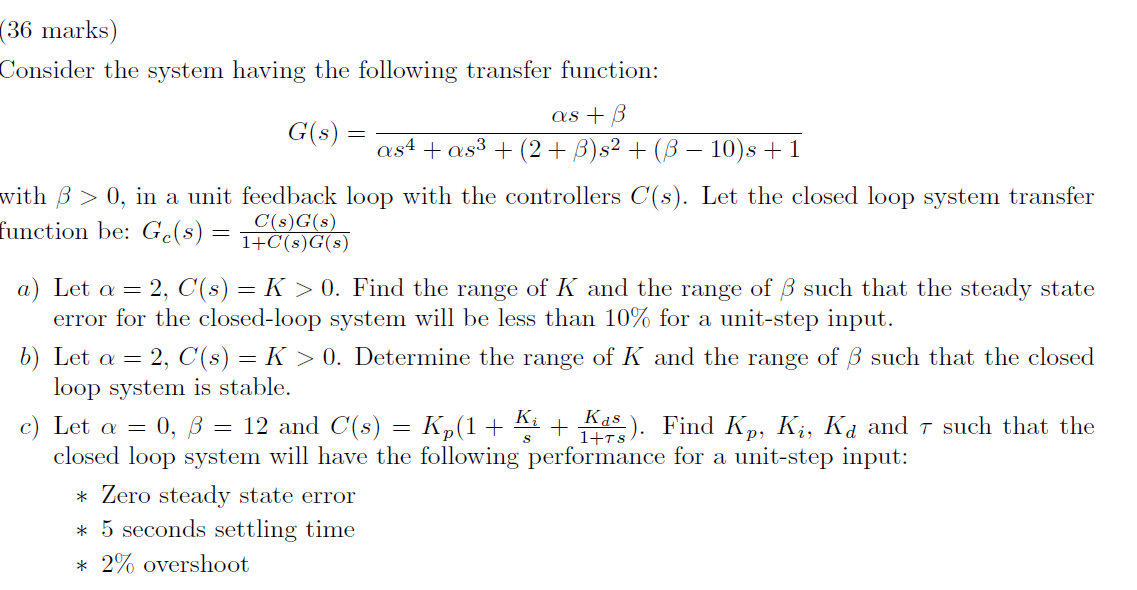 Solved Consider the system having the following transfer | Chegg.com