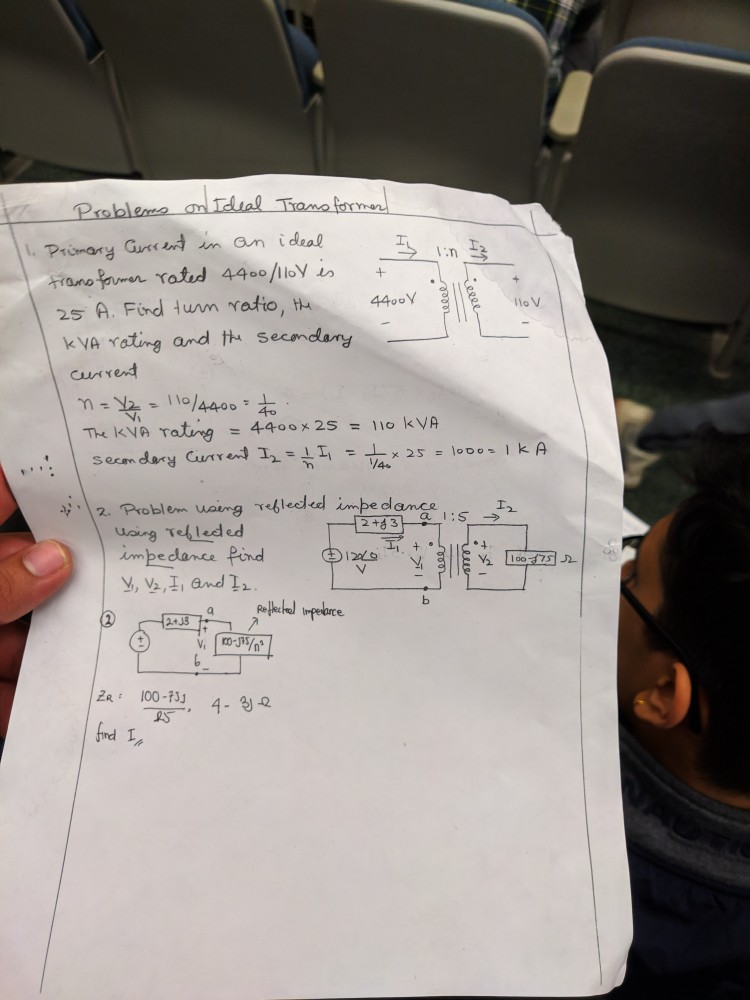 Solved 44 Problems on Ideal Transformer 1. Primary Current | Chegg.com