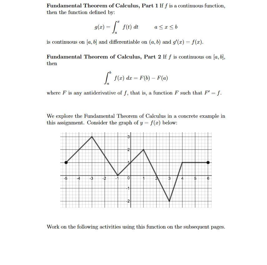 Solved Fundamental Theorem of Calculus, Part 1 If f is a | Chegg.com
