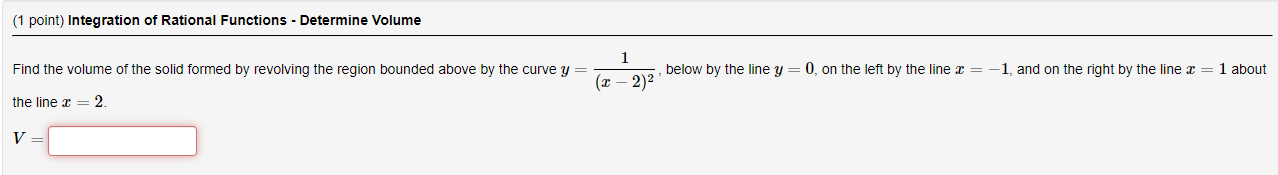 Solved (1 point) Integration of Rational Functions - | Chegg.com