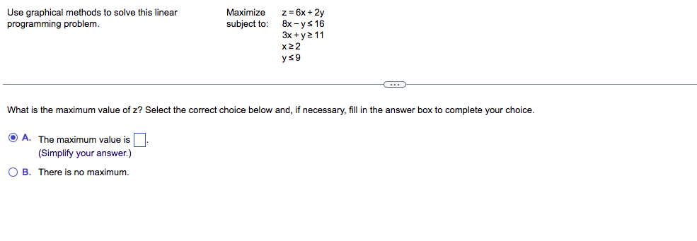 Solved Use graphical methods to solve this linear | Chegg.com