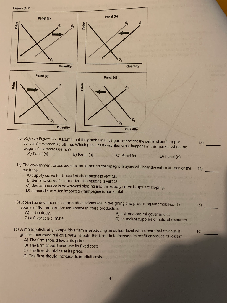 Solved Figure 3-7 Panel (b) Panet (a) Sp Quantity Quantity | Chegg.com