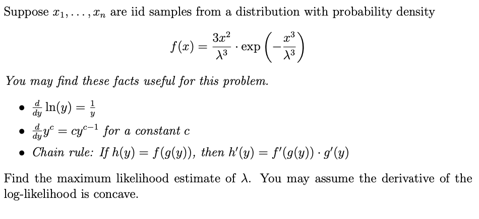 Solved Suppose x1,…,xn are iid samples from a distribution | Chegg.com