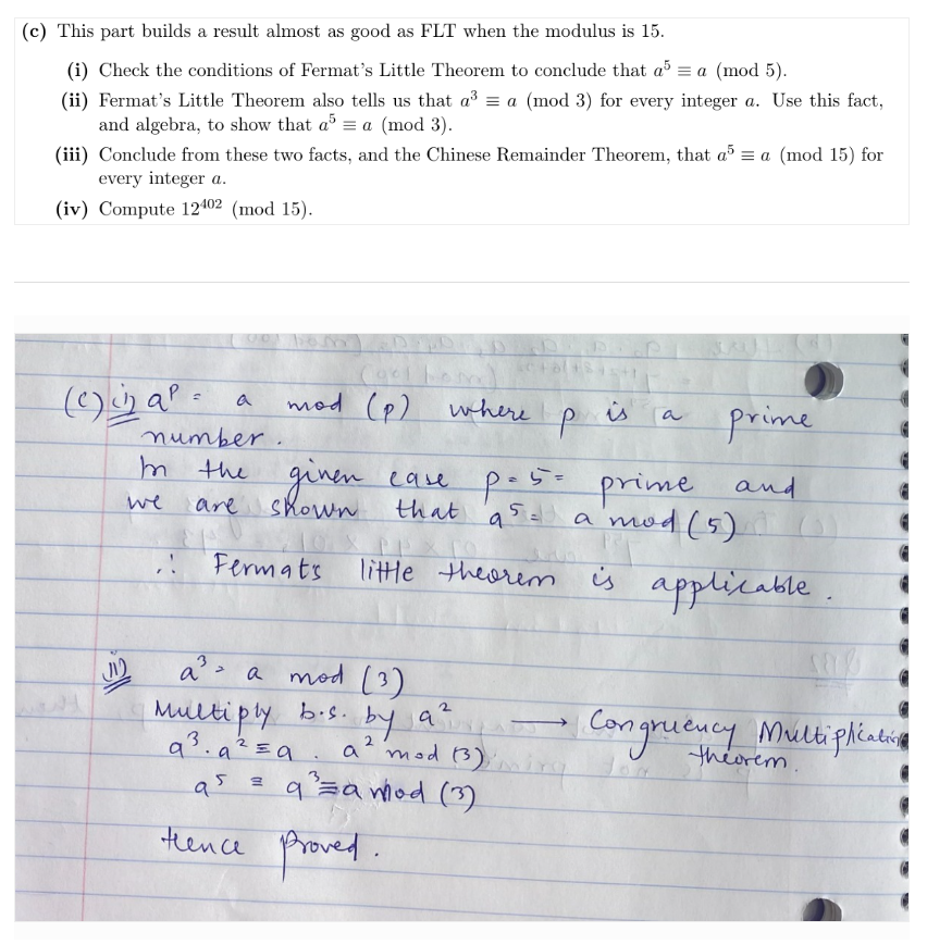 Solved (d) Replicate the steps in part (c) to compute | Chegg.com