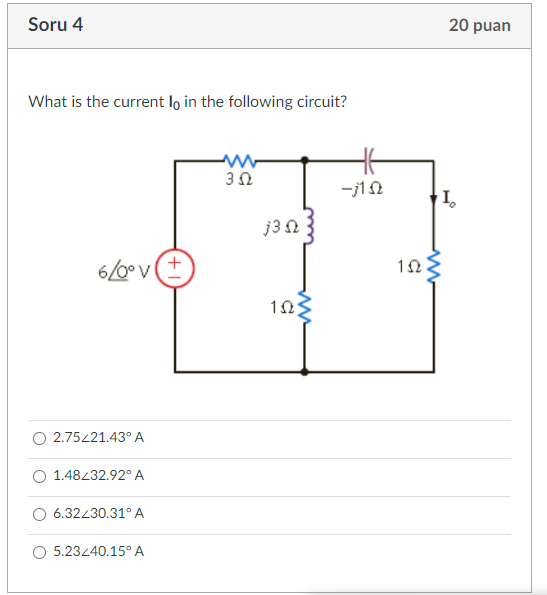Solved What is the current I0 in the following circuit? | Chegg.com