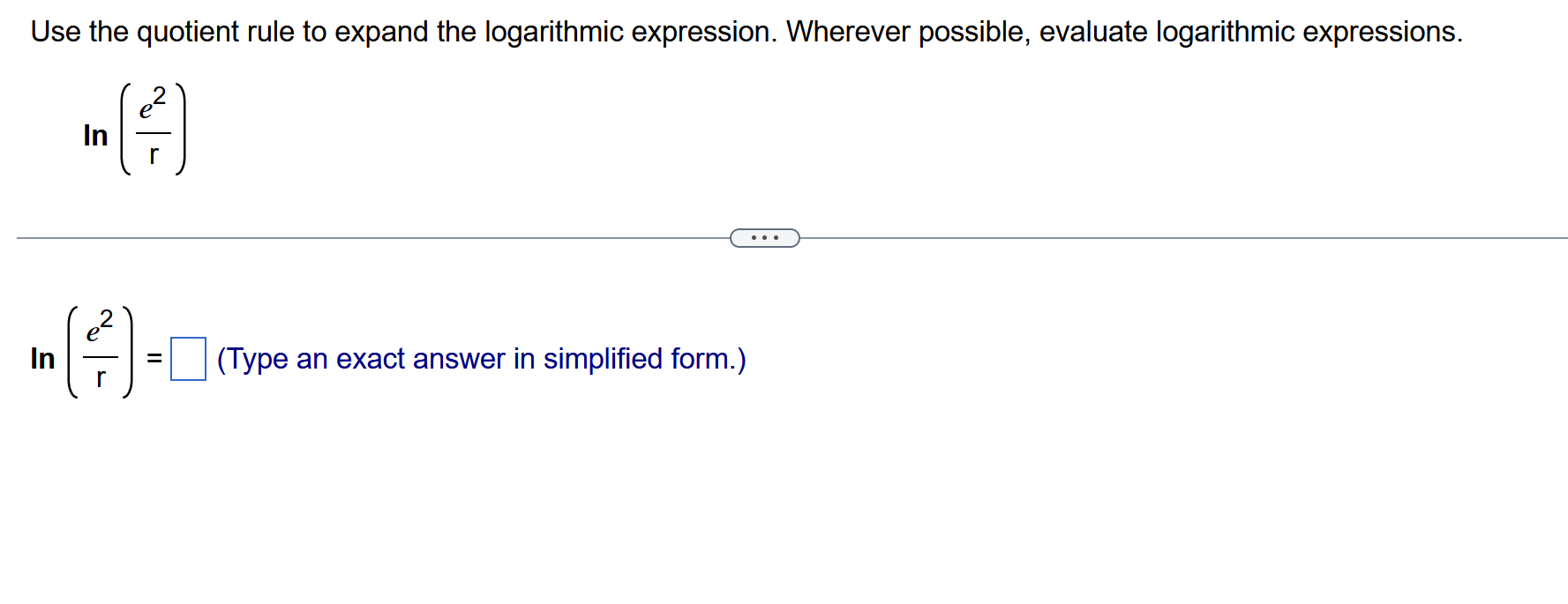 Solved ln(re2) ln(re2)= (Type an exact answer in simplified | Chegg.com