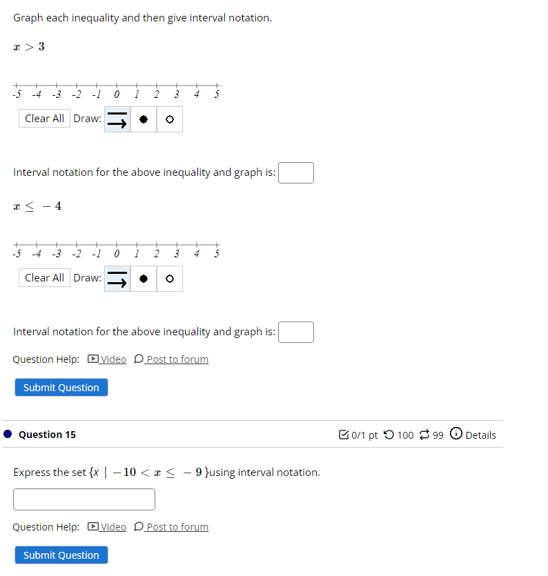 Solved Graph each inequality and then give interval | Chegg.com Solved Graph each inequality and then give interval | Chegg.com