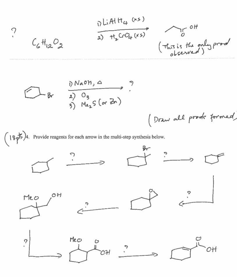 Solved Draw Structure S Or Provide Reagents For Each