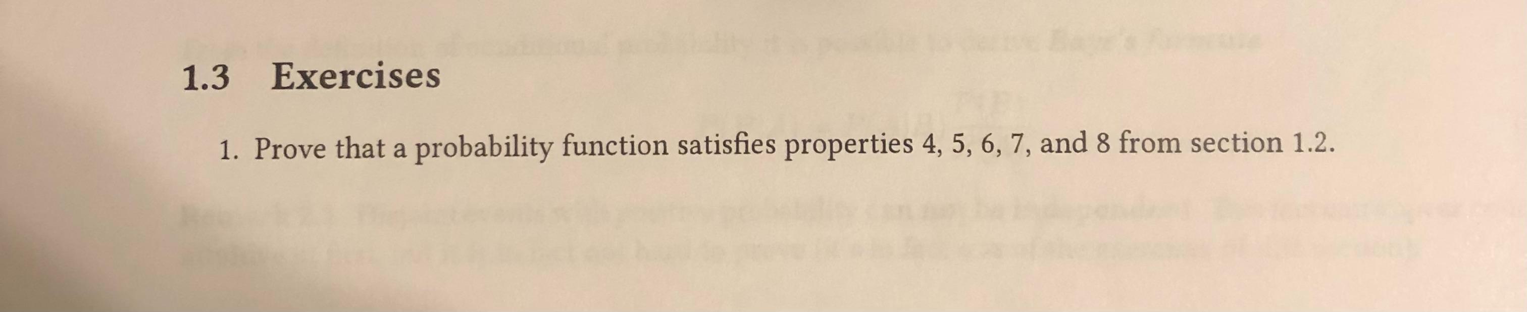 1. Prove that a probability function satisfies | Chegg.com
